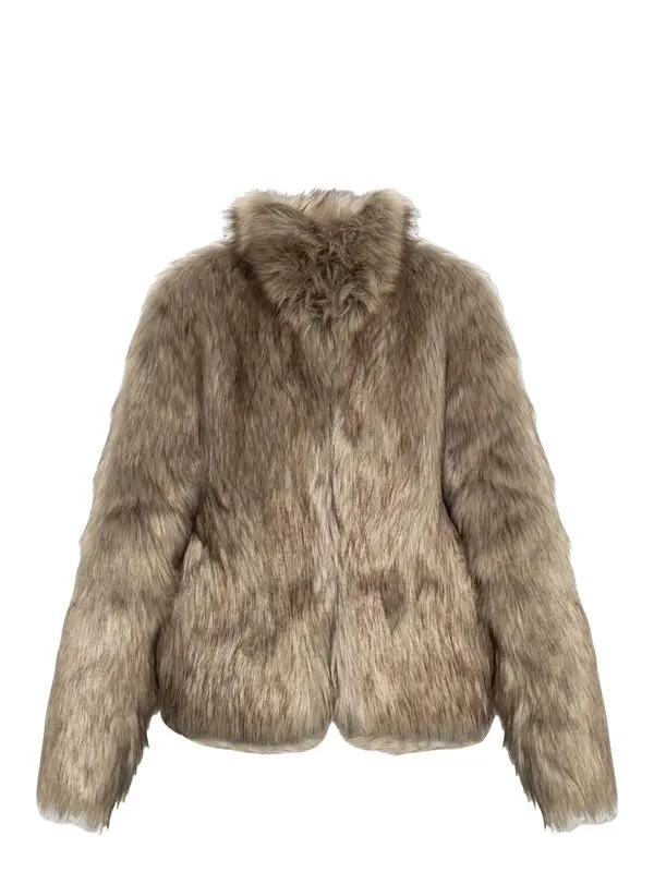 MISBHV Short Faux Fur Coat - Beige