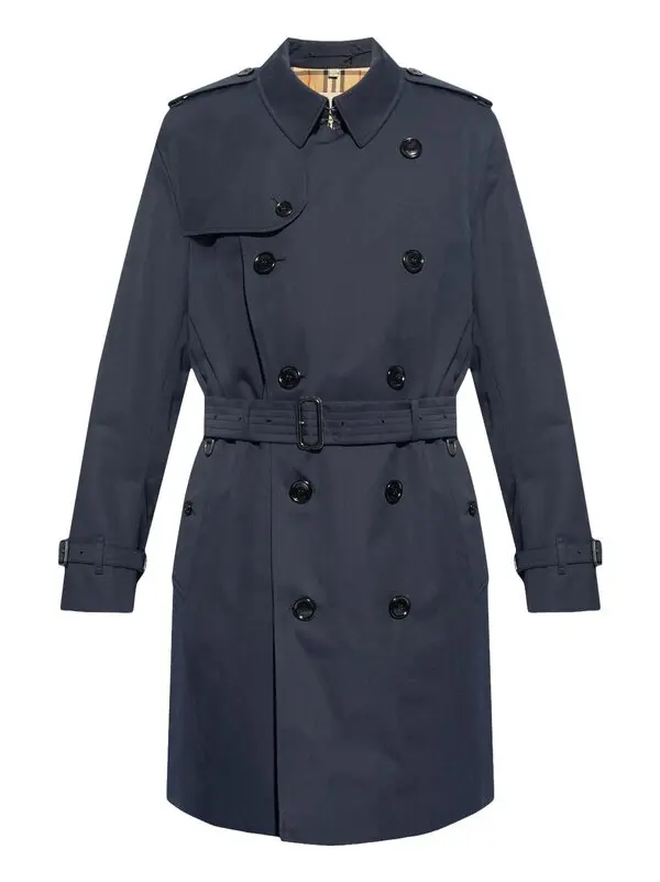 Burberry The Kensington Mid Trench Coat - Navy Blue