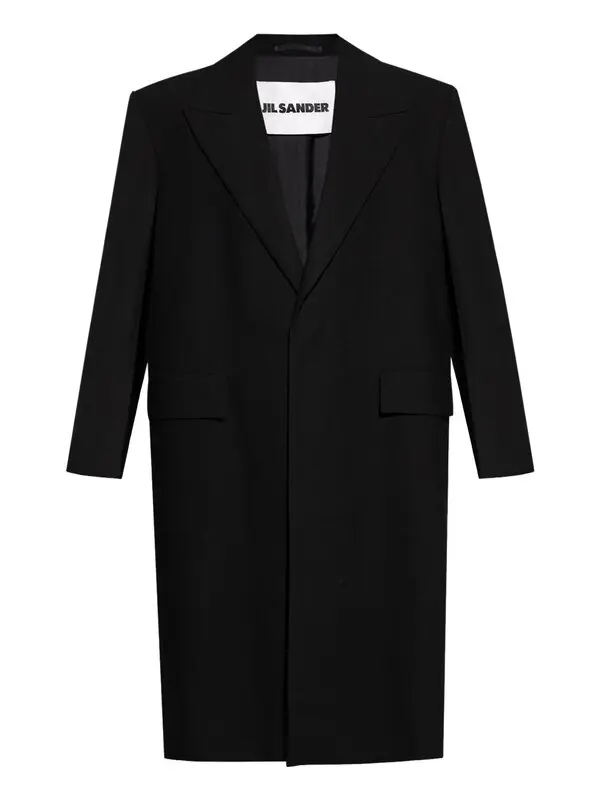 JIL SANDER Wool Coat - Black