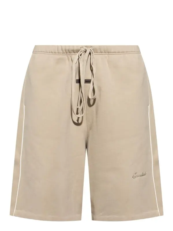 Fear Of God Sweat Shorts With Side Stripes - Beige