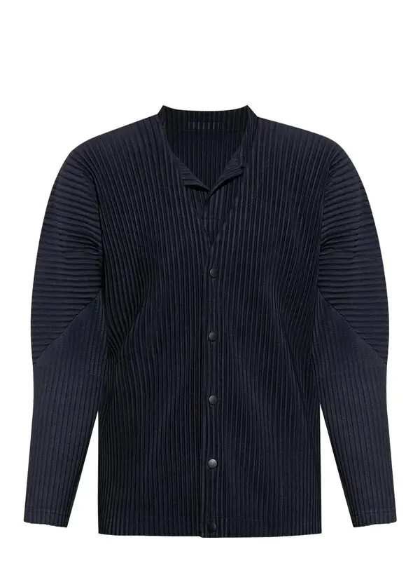 Issey Miyake Pleated Cardigan - Navy Blue