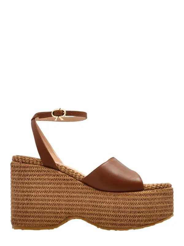 GIANVITO ROSSI Thalia Wedge Sandals - Brown