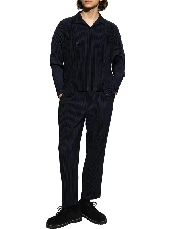Issey Miyake Pleated Trousers - Navy Blue