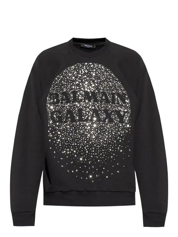Balmain Sweater With Shimmering Sequins - Black