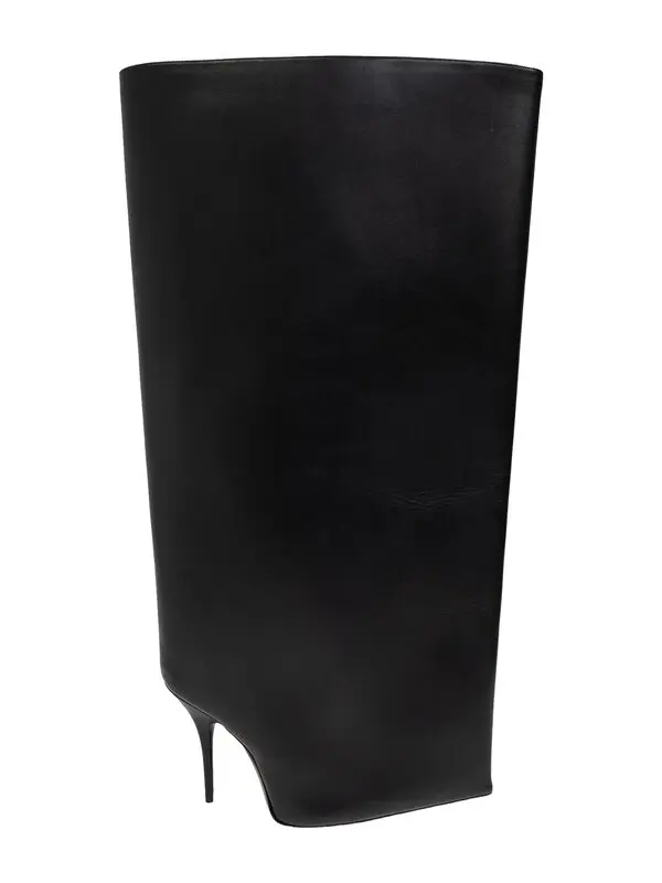 Balenciaga High-heeled Leather Over-the-knee Boots - Black