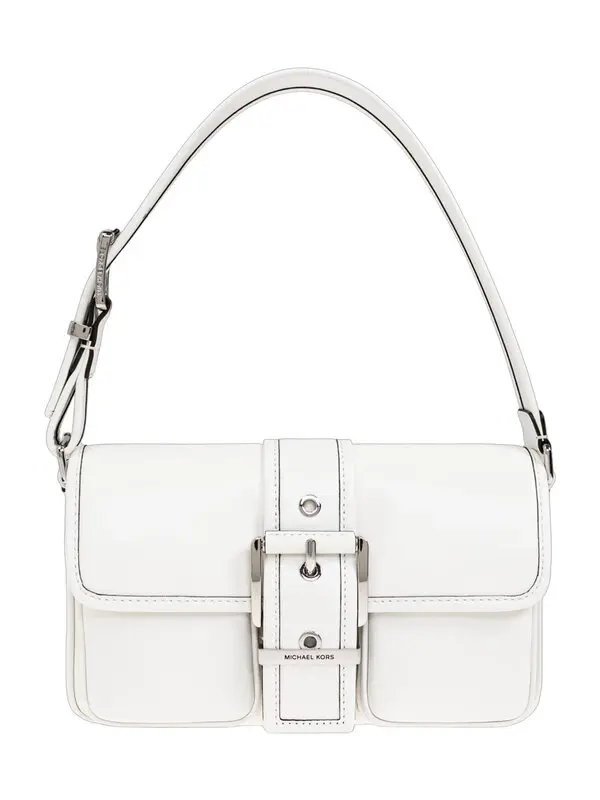 Michael Kors Refined Leather Shoulder Bag - White