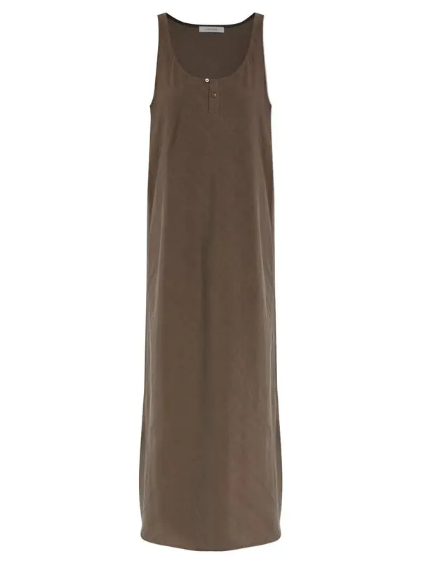 LEMAIRE Spaghetti Strap Midi Dress - Brown