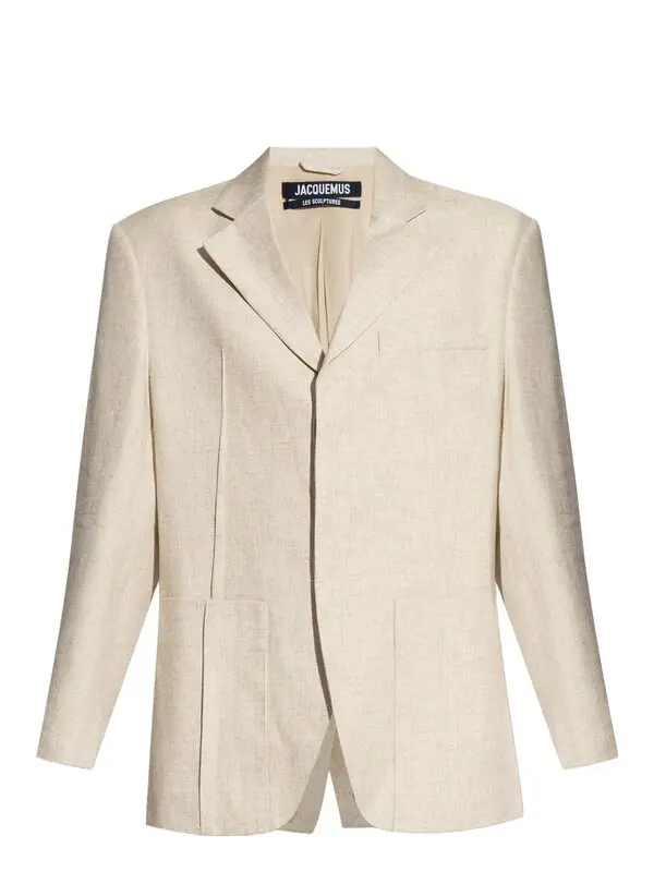 Jacquemus Single-breasted Linen-blend Blazer - Cream