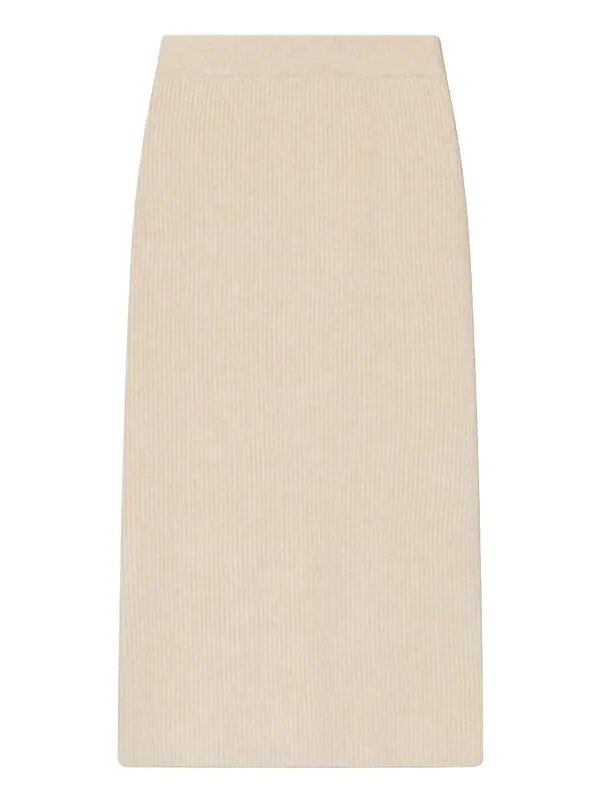 Cult Gaia Jodie Ribbed Knit Midi Skirt - Cream