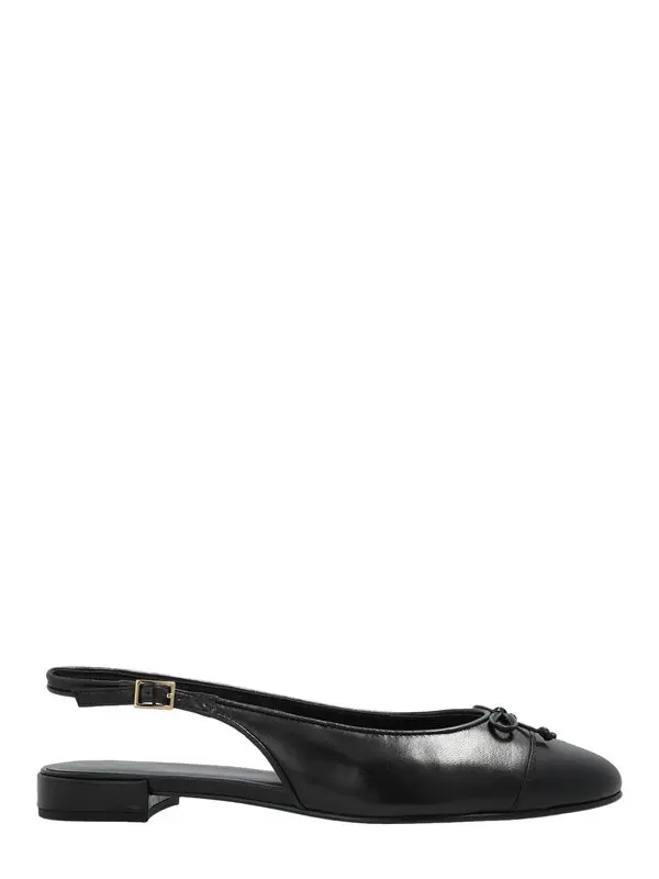 Tory Burch Leather Ballet Flats - Black