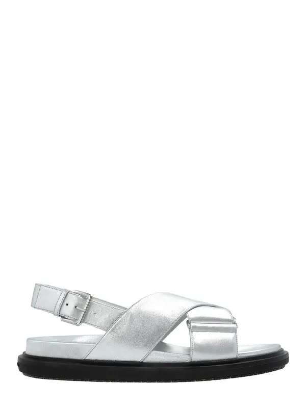Marni Leather Sandals - Silver
