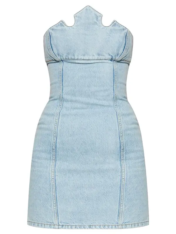 Coperni X Disney Denim Mini Dress - Blue