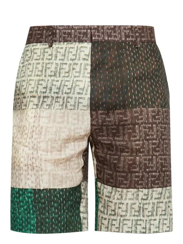 Fendi Patterned Cotton Shorts - Multicolour