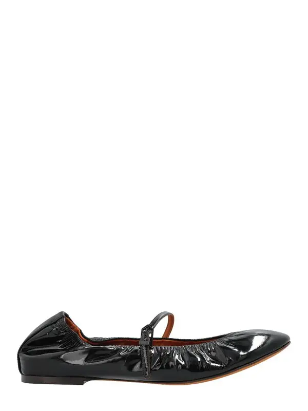 LANVIN Patent Leather Mary Jane Ballet Flats - Black