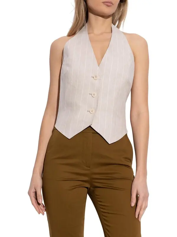 Max Mara Sauro Linen Vest - Cream