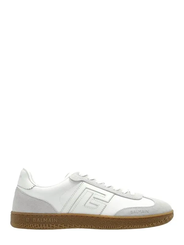 Balmain Swan Leather Sneakers - White