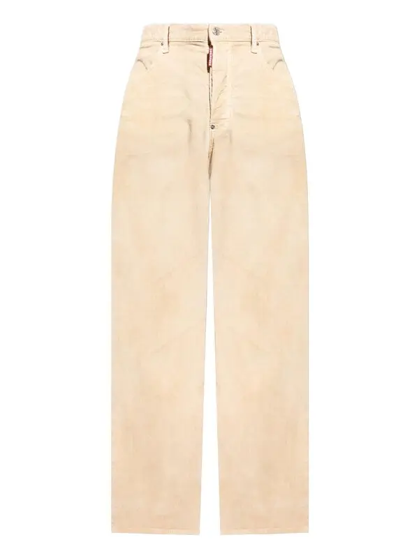 Dsquared2 Loose Corduroy Velvet Trousers - Beige
