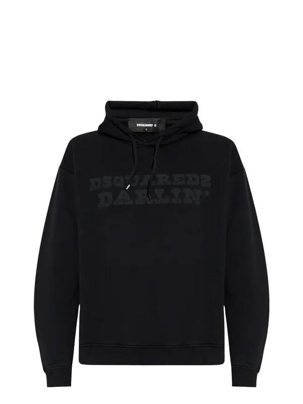 Dsquared2 Darlin' Graphic Cotton Hoodie - Black