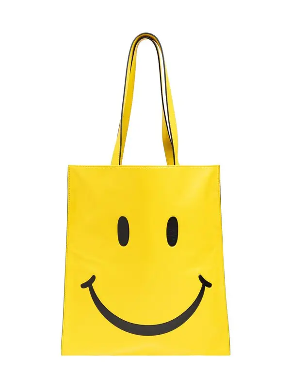 Moschino X Smiley® Leather Shopper Bag - Yellow
