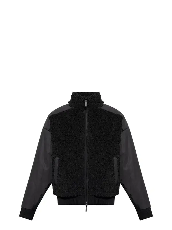 Dsquared2 Fleece Sweatshirt With Stand-up Collar - Black