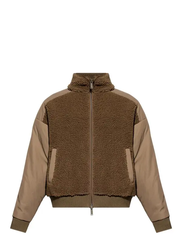 Dsquared2 Fleece Jacket With Stand-up Collar - Brown