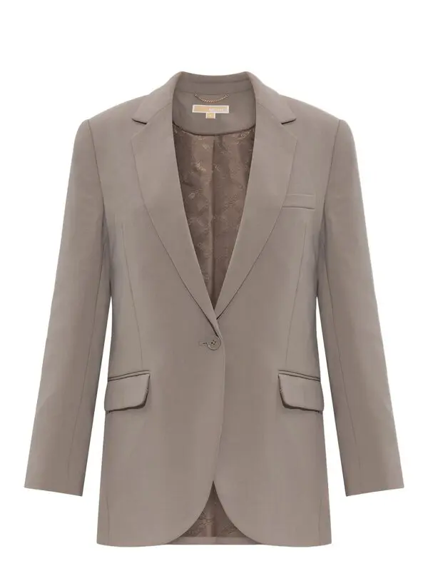 Michael Kors Blazer With Open Lapels - Grey