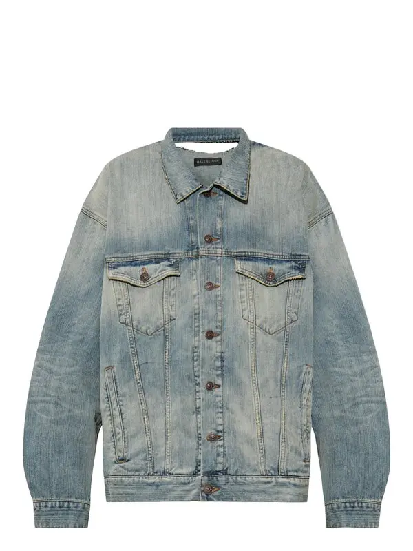 Balenciaga Oversized Denim Jacket - Blue