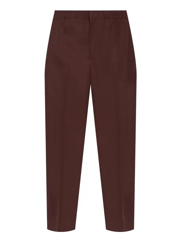 JIL SANDER Wool Trousers With Elastic Waistband - Brown