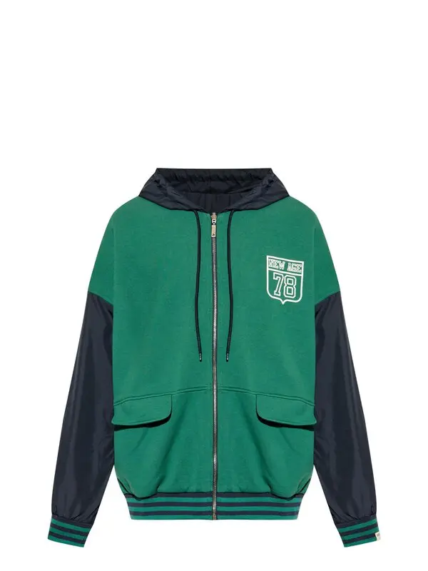 GOLDEN GOOSE Reversible Sweatshirt In Combined Materials - Green