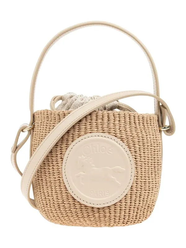 Chloé Horse Medal Mini Bucket Shoulder Bag - Beige