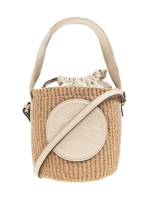 Chloé Shoulder Bag With Horse Medal Detail - Beige