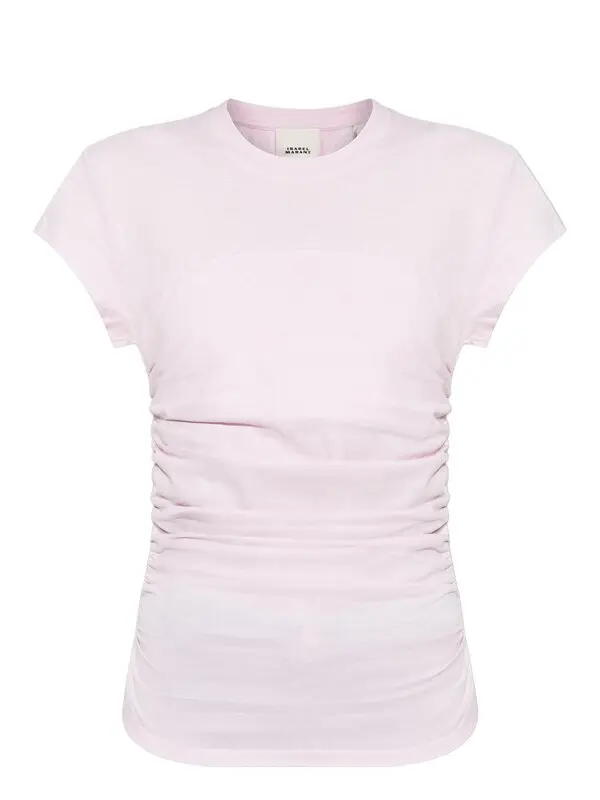 Isabel Marant Maelie Fitted T-shirt With Side Ruching - Pink