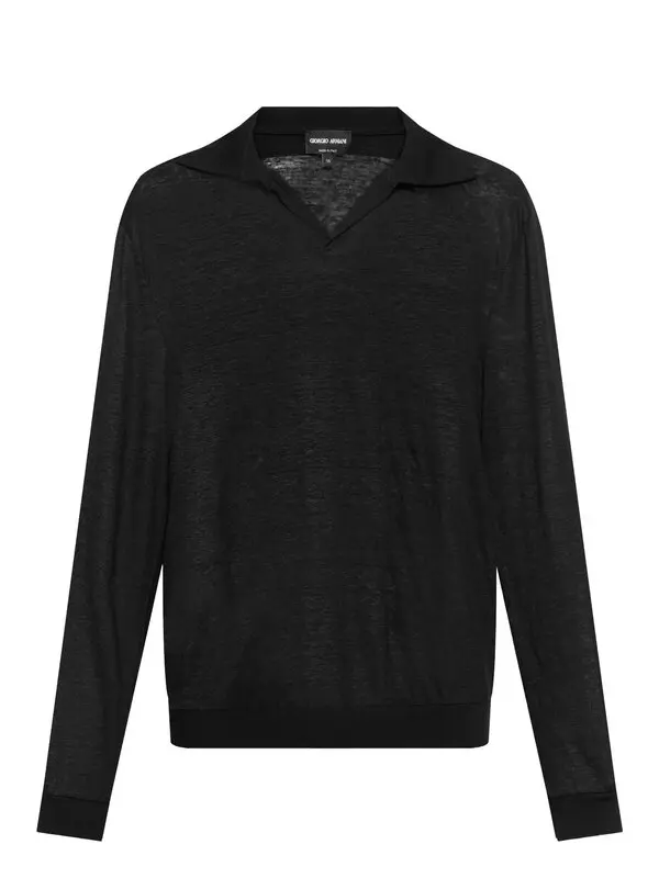 Giorgio Armani Linen Polo - Black