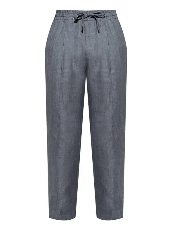 Dolce & Gabbana Creased Linen Trousers - Grey