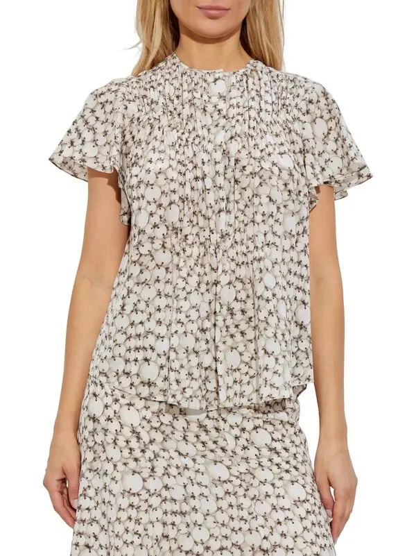 Isabel Marant Synda Silk Blend Top - Cream
