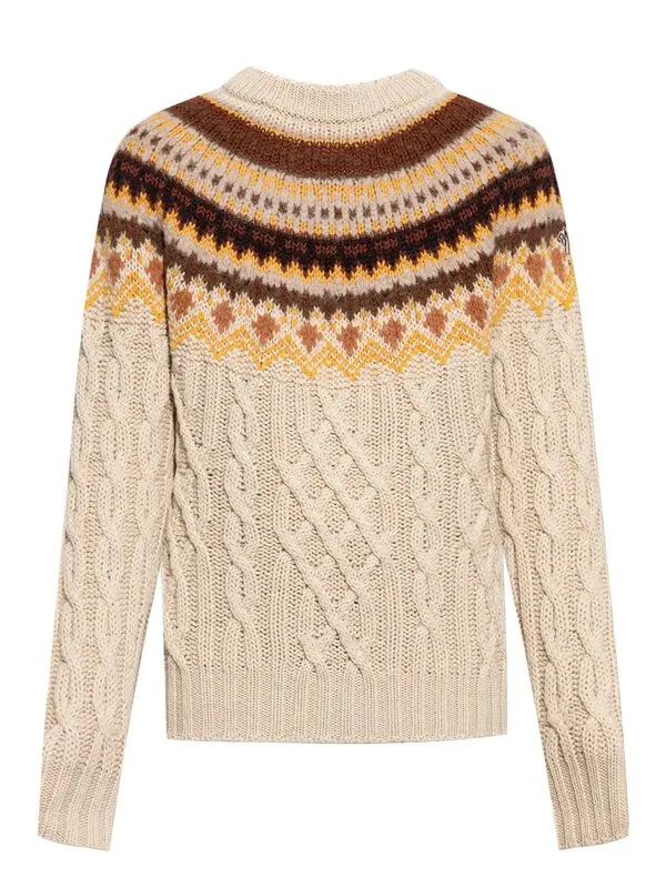 Moncler Fair Isle Wool Sweater - Beige