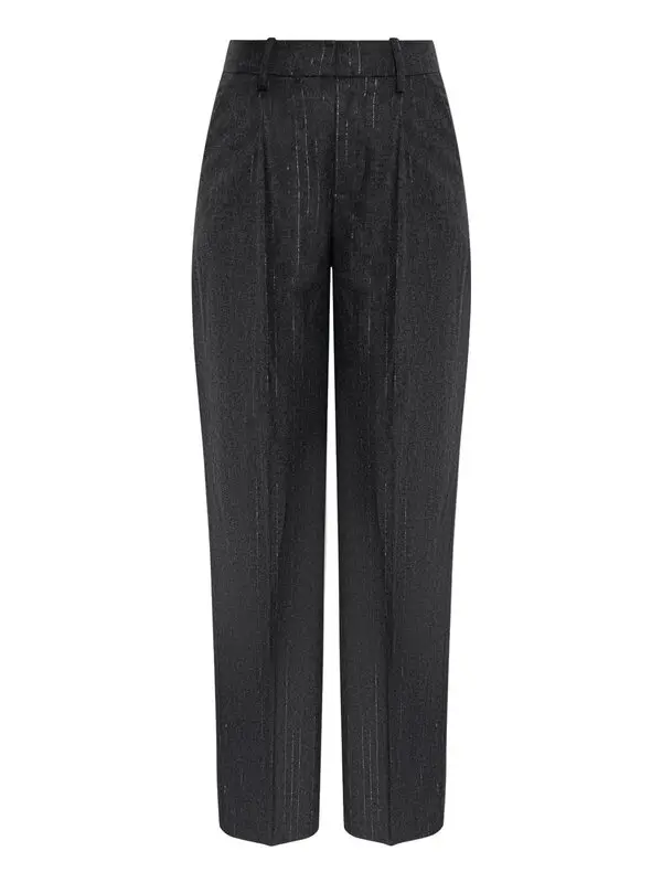 Zadig&Voltaire Creased Trousers With Lurex Thread - Grey