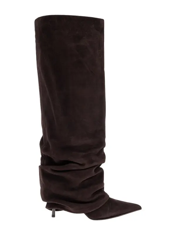 LE SILLA Andy Suede Knee-high Kitten Heel Boots - Brown