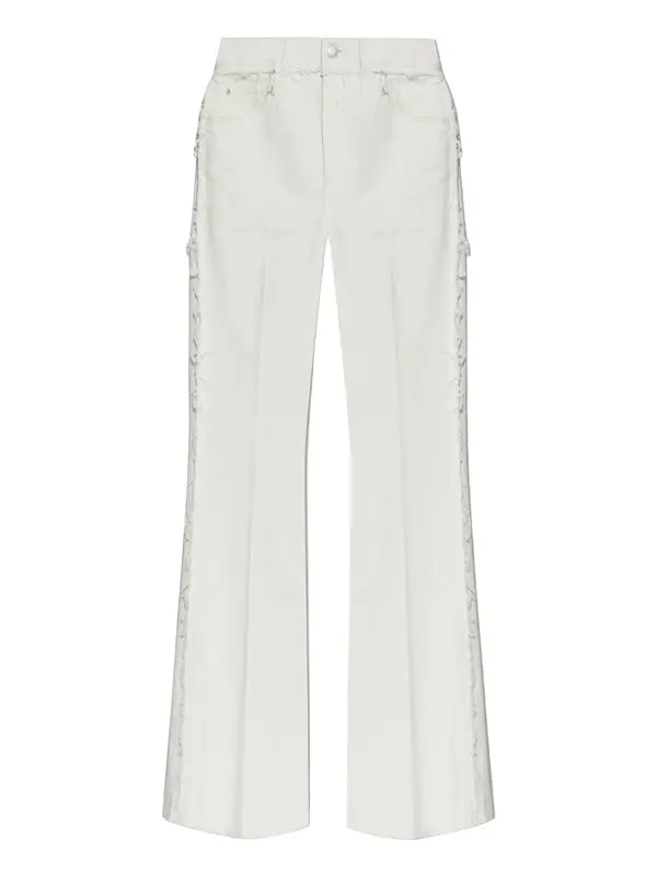 Alexander McQueen Raw Finish Bootcut Jeans - White