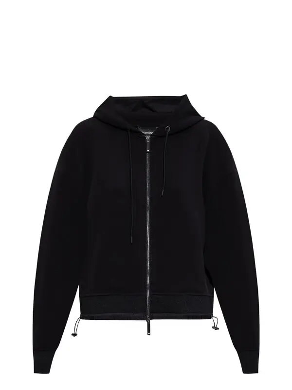 Emporio Armani Hooded Zip-up Sweatshirt - Black