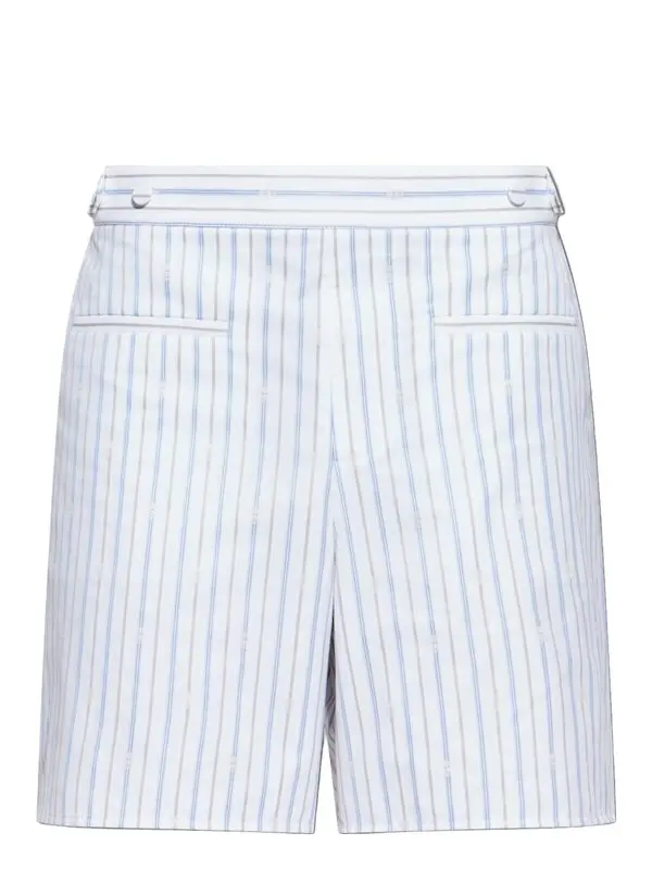 Alexander McQueen Striped Pattern Shorts - Light Blue