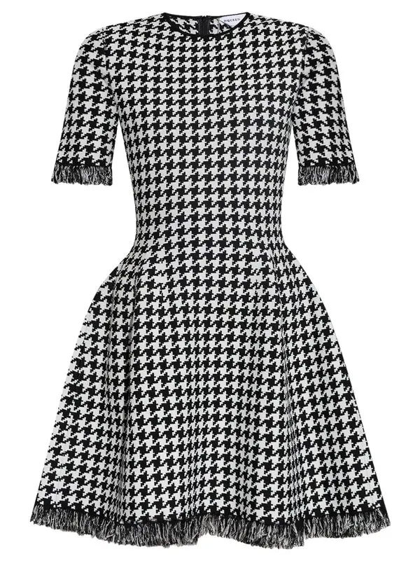 Alexander McQueen Houndstooth Patterned Dress - Black