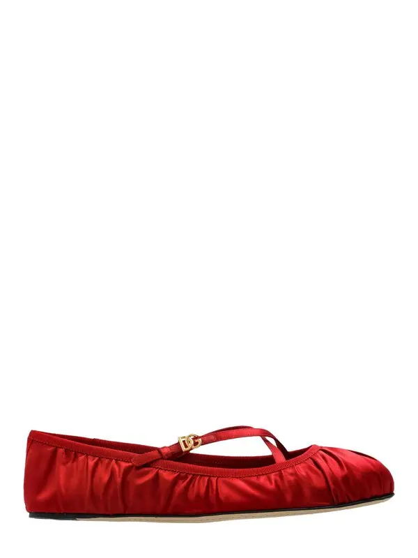 Dolce & Gabbana Satin Ballet Flats - Red