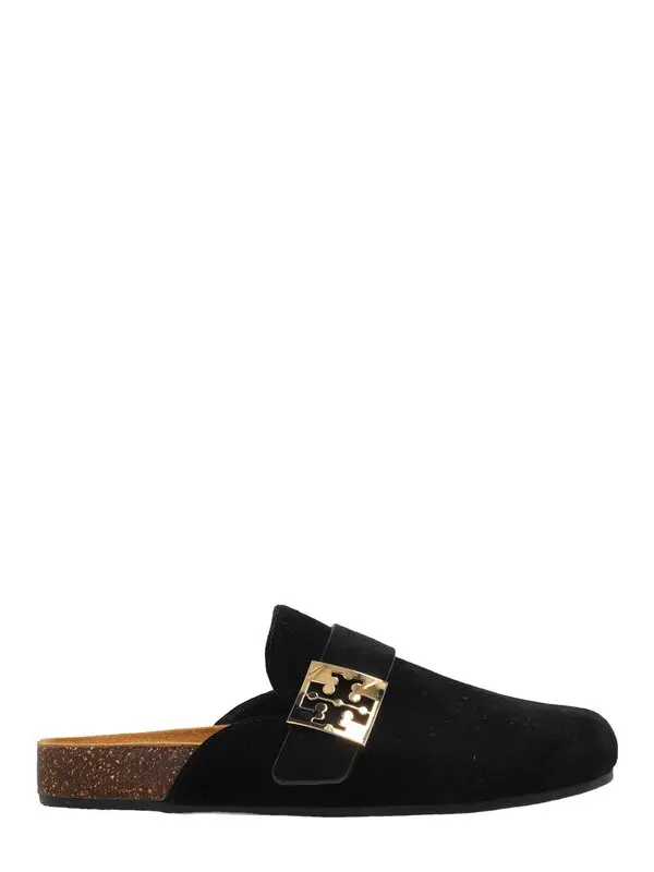 Tory Burch Suede Mellow Slides - Black