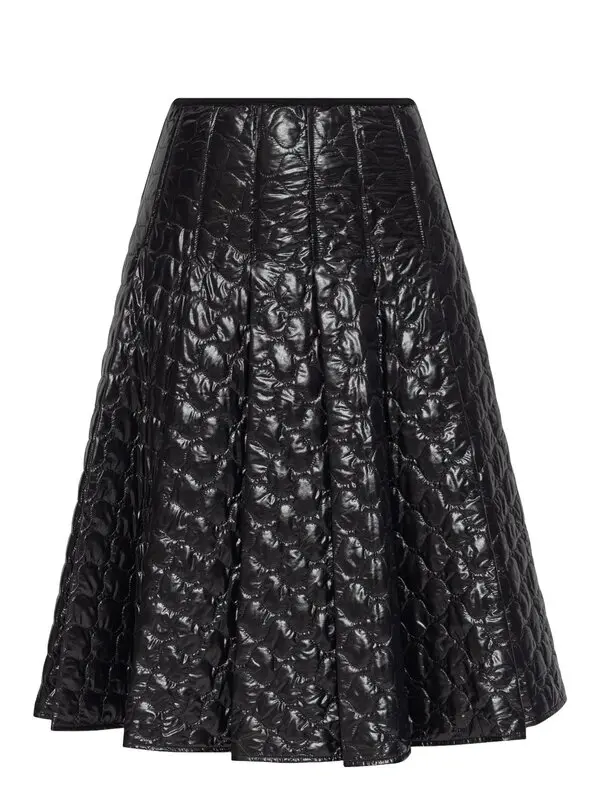 Moncler Quilted Flared Midi Skirt - Black