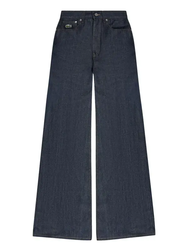 Lacoste High-waisted Bootcut Jeans - Navy Blue