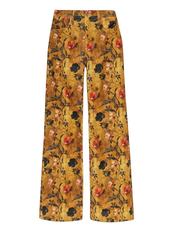R13 Floral Print Trousers - Brown