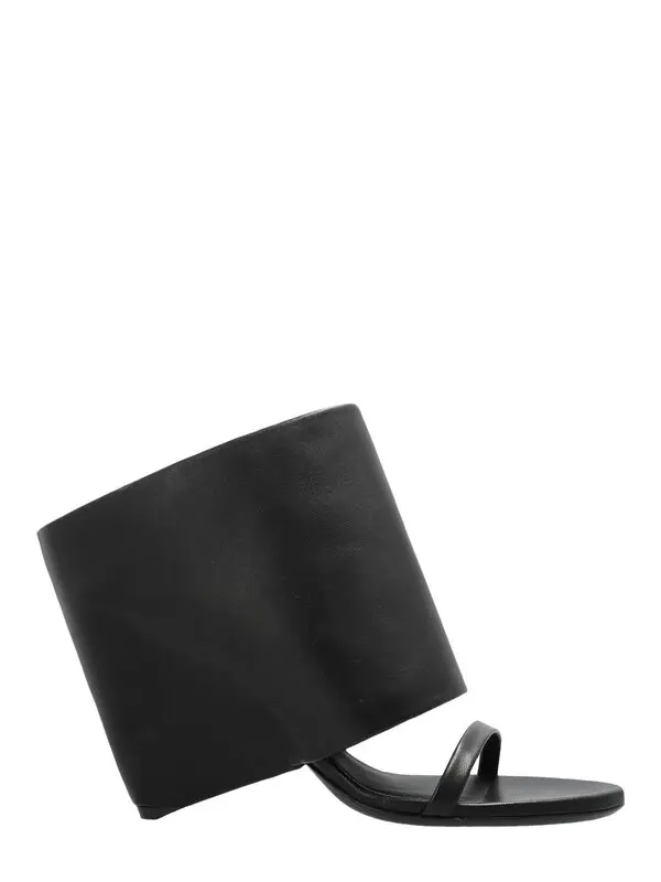 COURREGES Oblique Leather Mules - Black