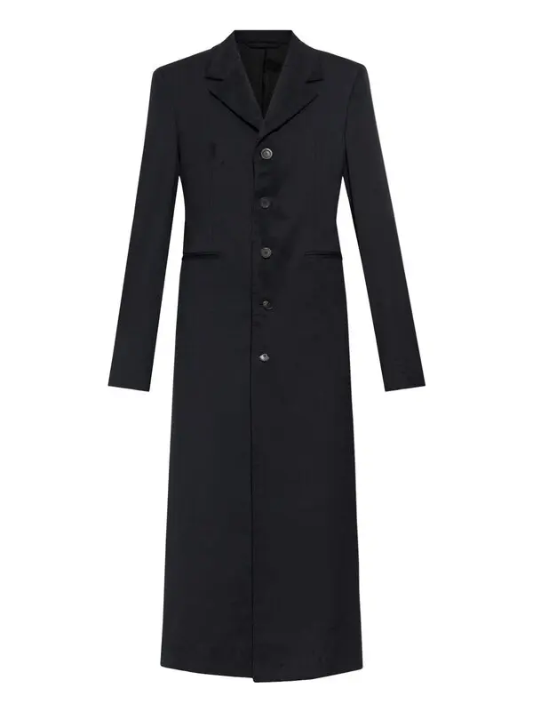 Balenciaga Long Coat With Vintage Effect - Black