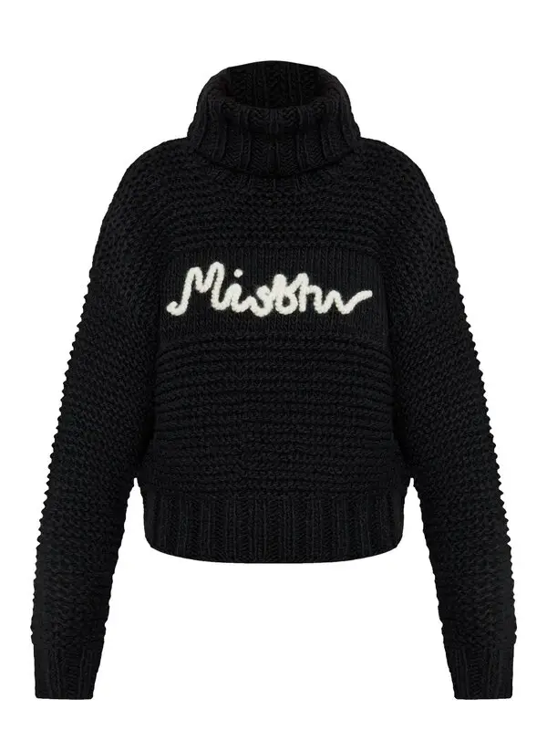 MISBHV Logo Turtleneck Sweater - Black